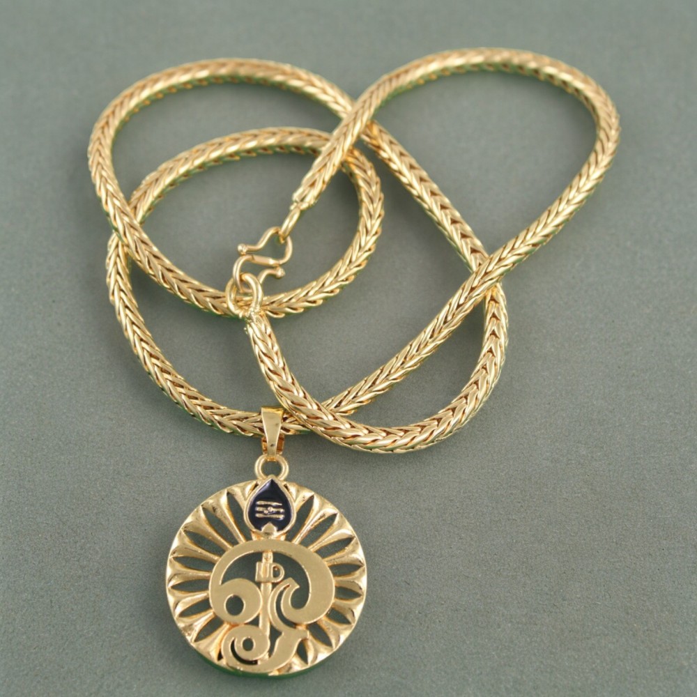 Nakabh Vel Om Gold Plated Locket Chain for Men and Boys online ...